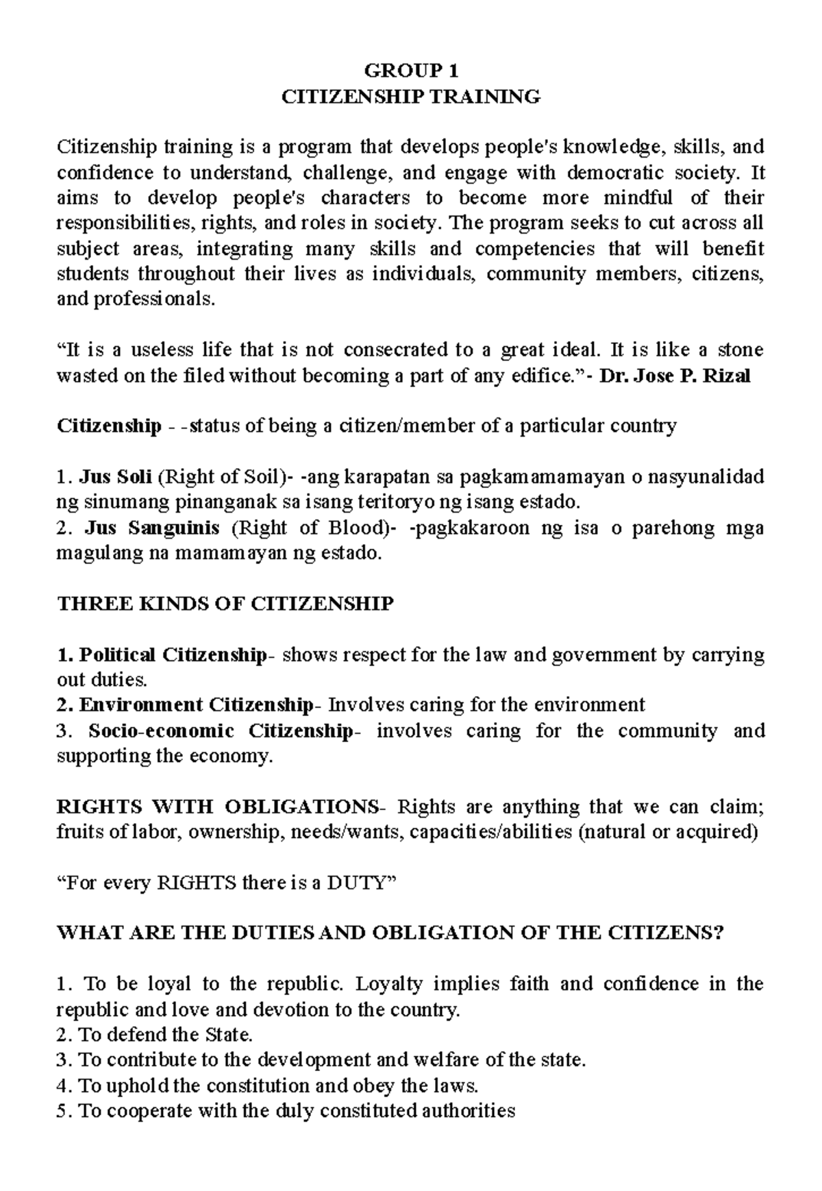 Citizenship-Traning - Citizenship Training - GROUP 1 CITIZENSHIP ...