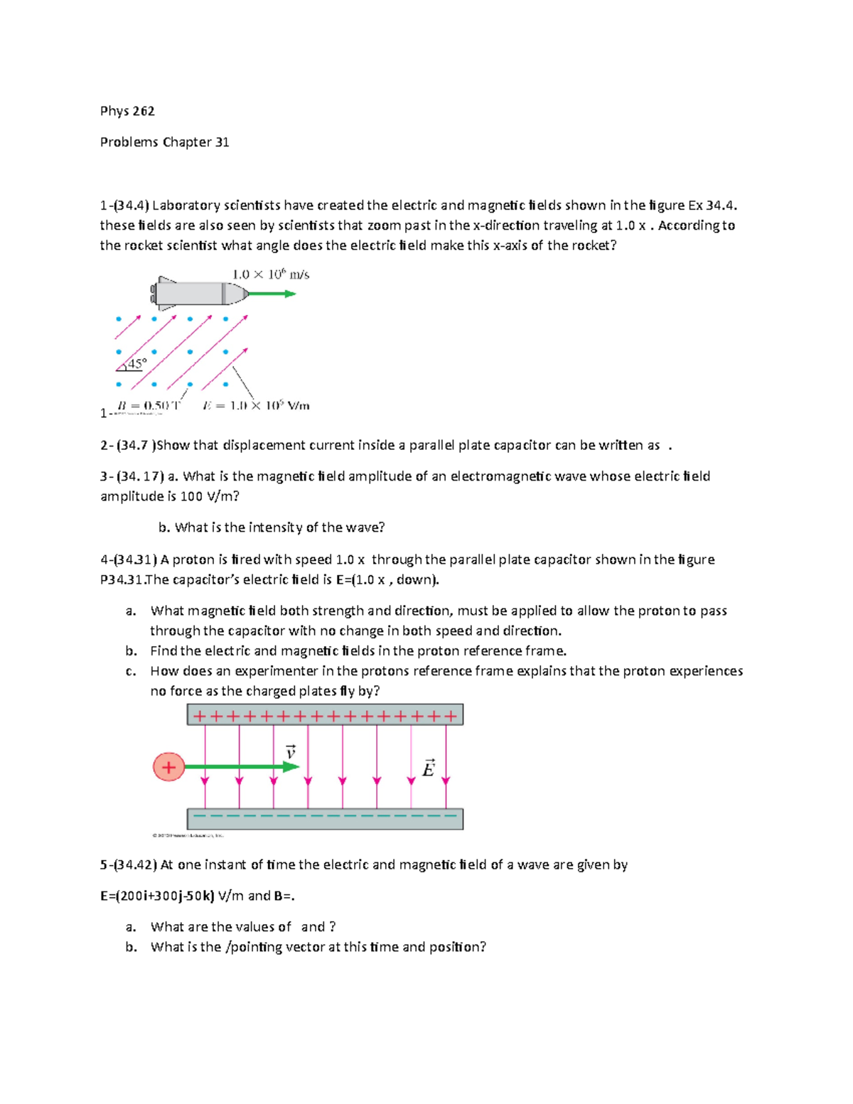 Phys262Problemschapter 31 - Phys 262 Problems Chapter 31 1-(34 ...