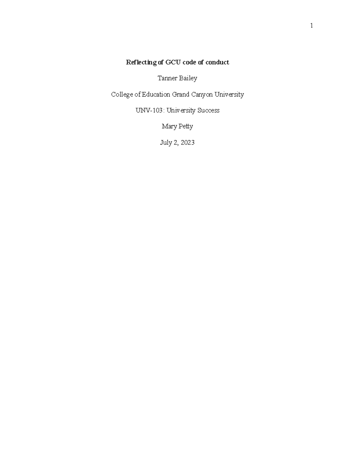 Writing Center Style Apa 7th Edition Template Without Abstract Tanner