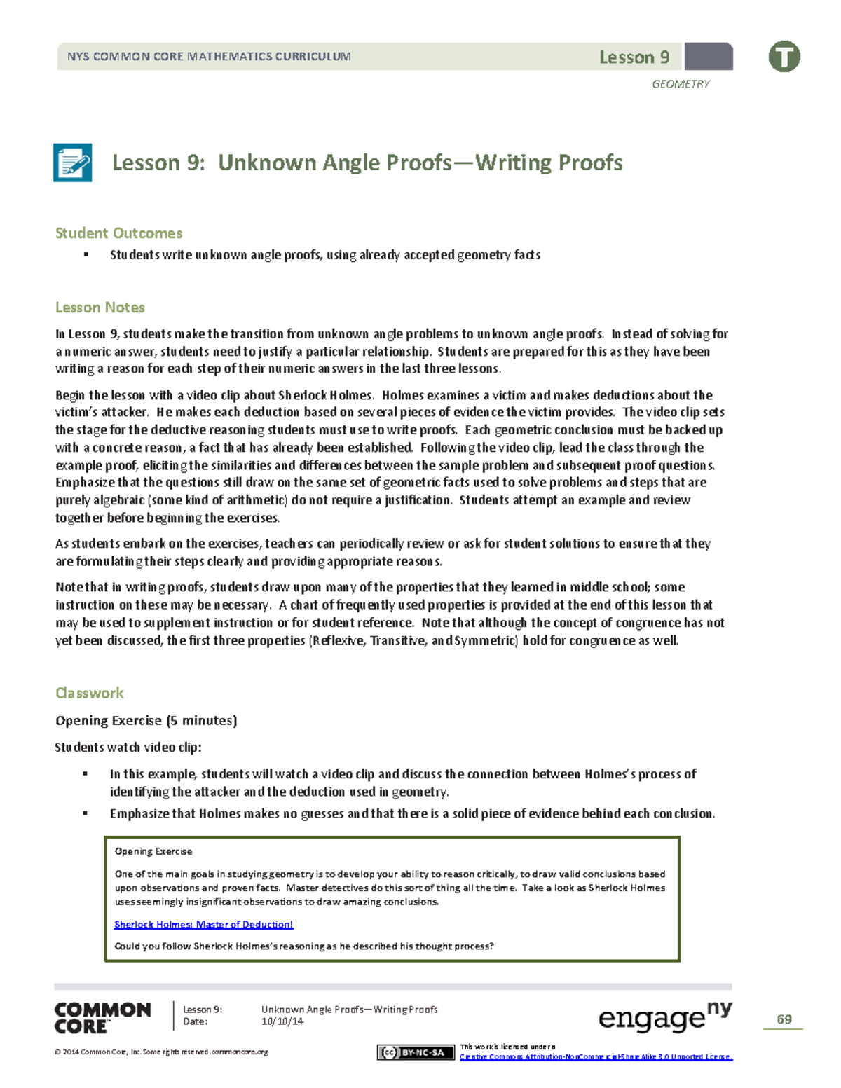 Geometry m1 topic b lesson 9 teacher - GEOMETRY Lesson 9: Unknown Angle ...