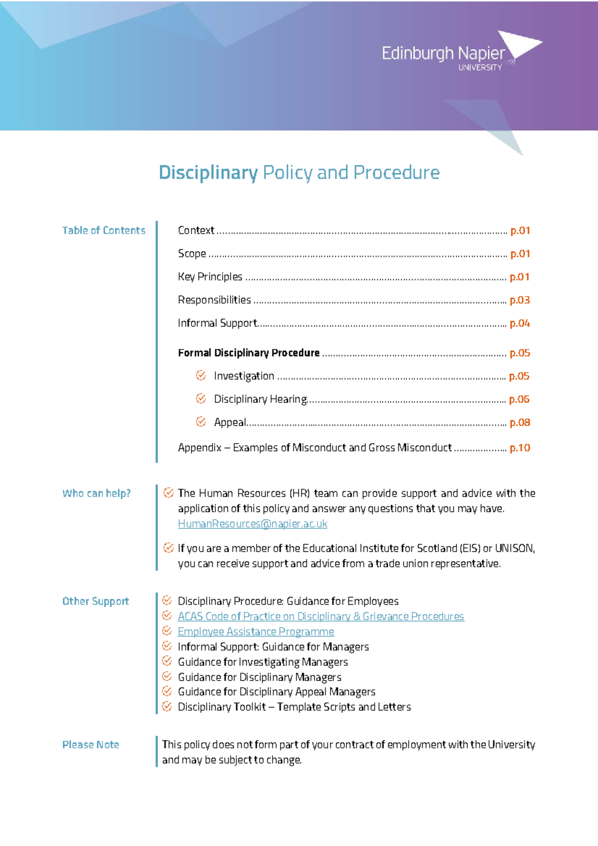 Disciplinary Policy and Procedure - March 2018 - Disciplinary Policy ...