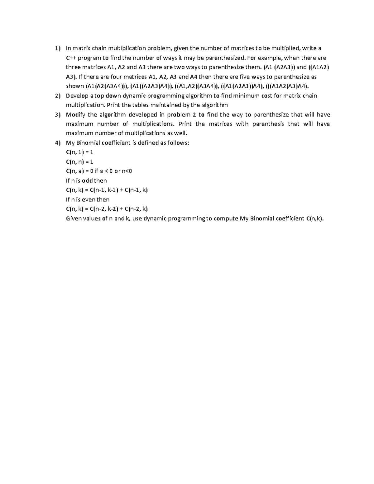 LPS1 DAA MCM - LPS1 DAA MCM - In matrix chain multiplication problem ...