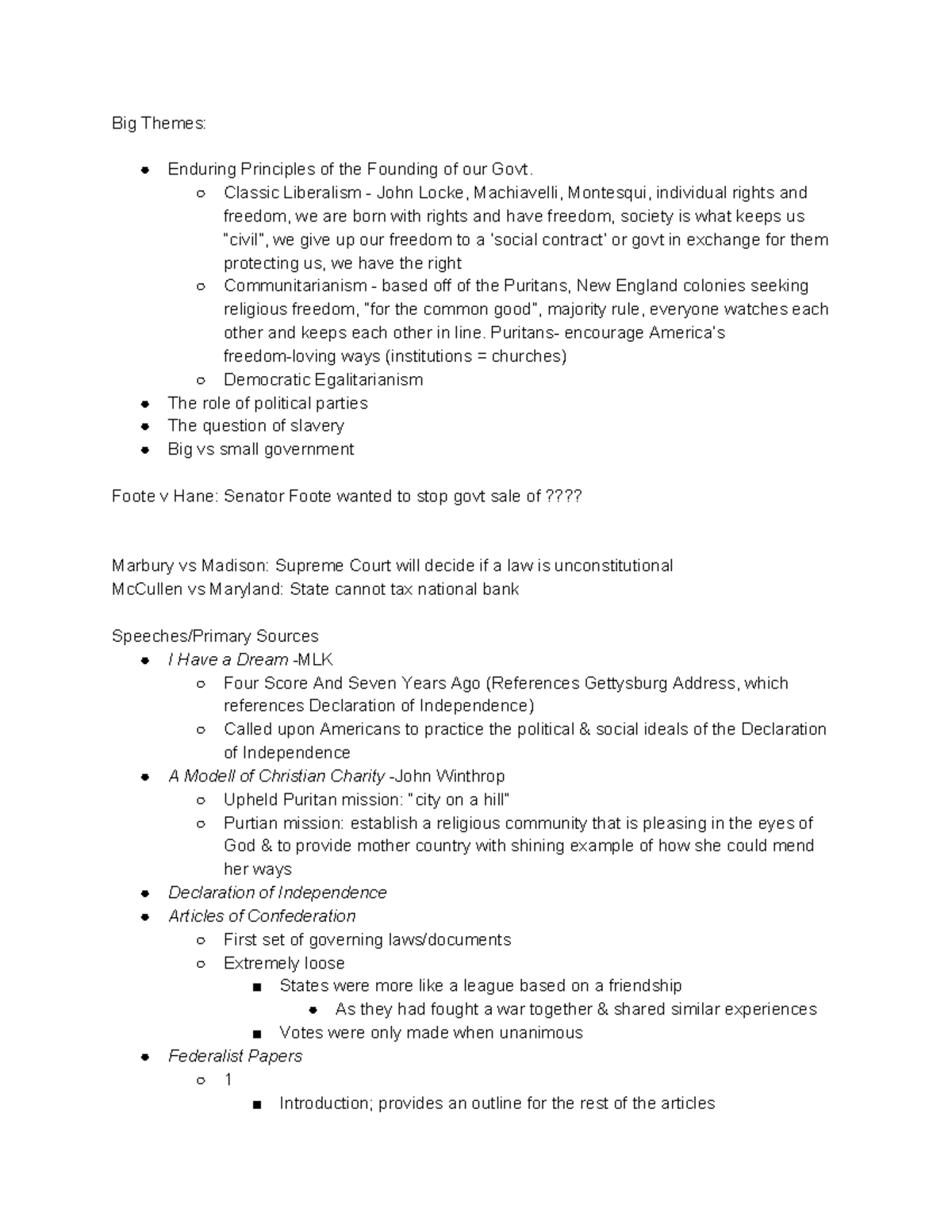 Exam #1 Themes and Notes - Big Themes: Enduring Principles of the ...