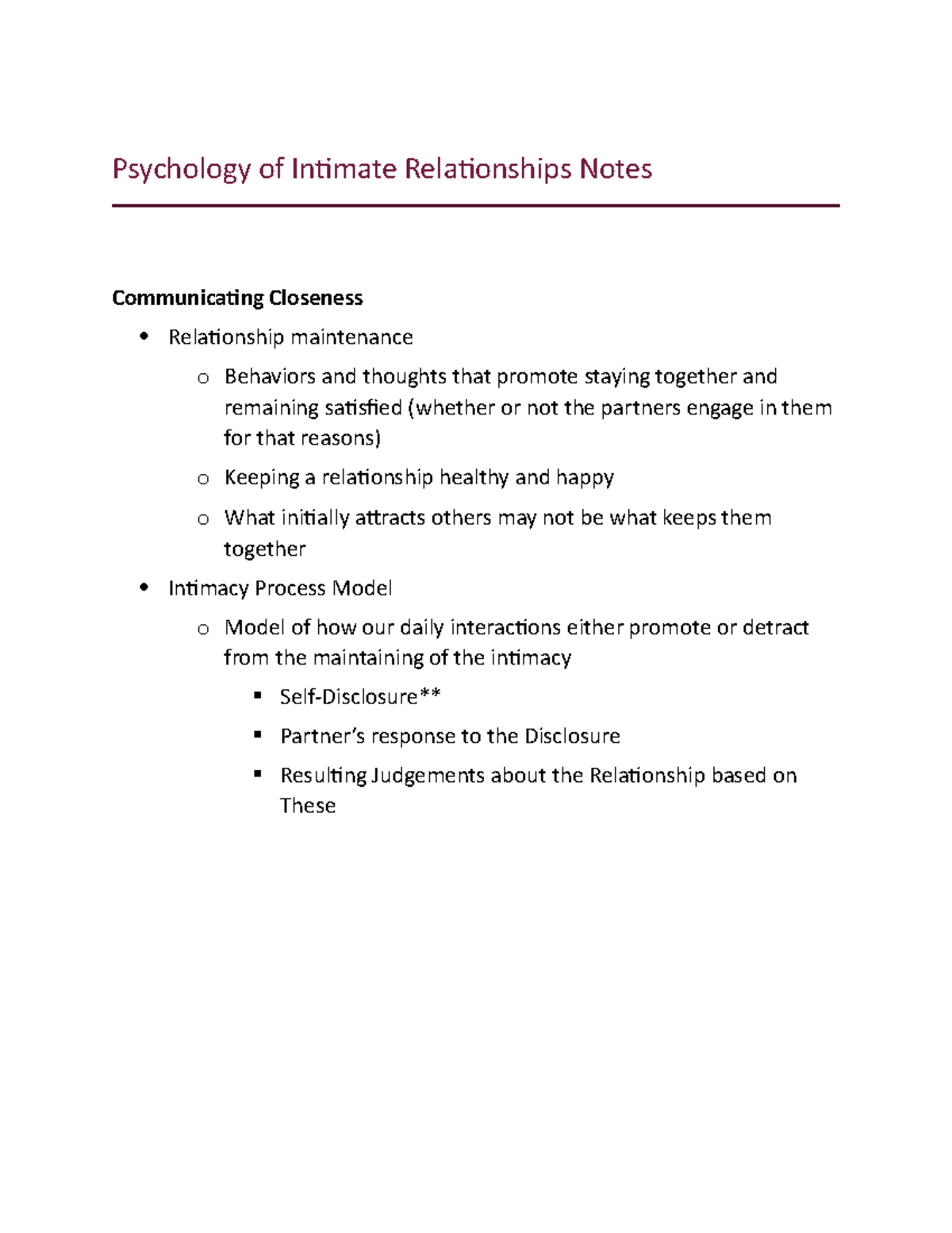 7 Communicating Closeness - Psychology of Intimate Relationships Notes ...