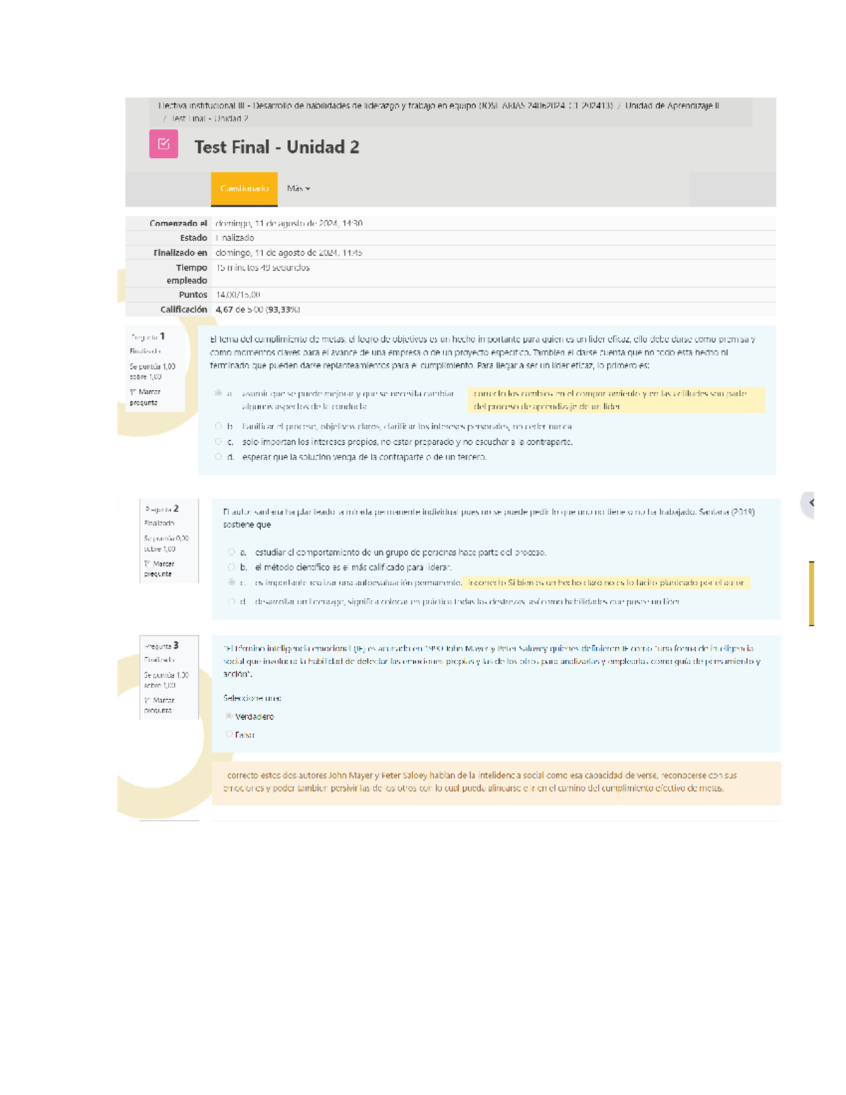 Electiva institucional lll Test final - Electiva institucional ...