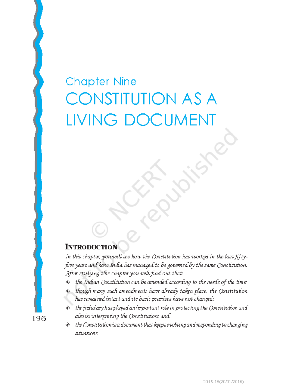 Constitution as a living document - 196 Indian Constitution at Work ...