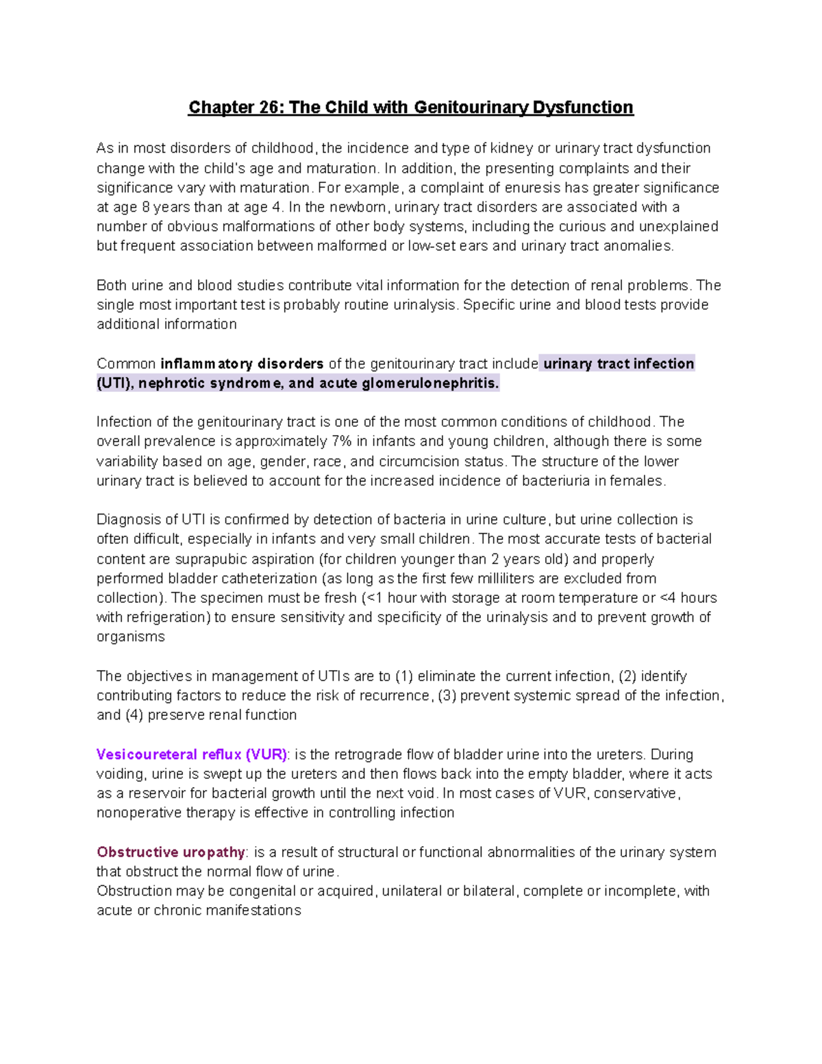 Chapter 26 The Child with Genitourinary Dysfunction - Chapter 26: The ...