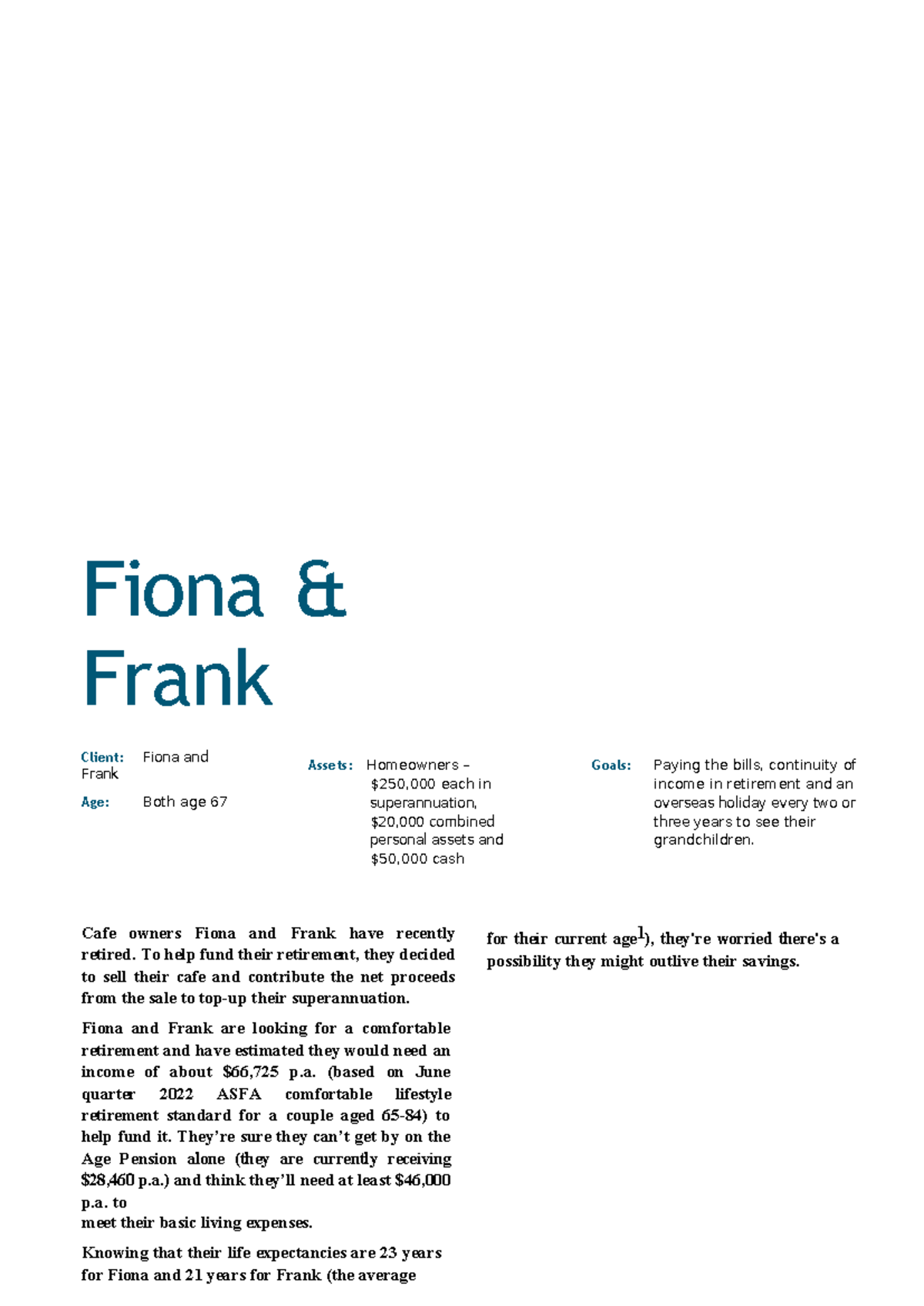 Ll ga casestudy frank and fiona - Fiona & Frank How Fiona and Frank ...