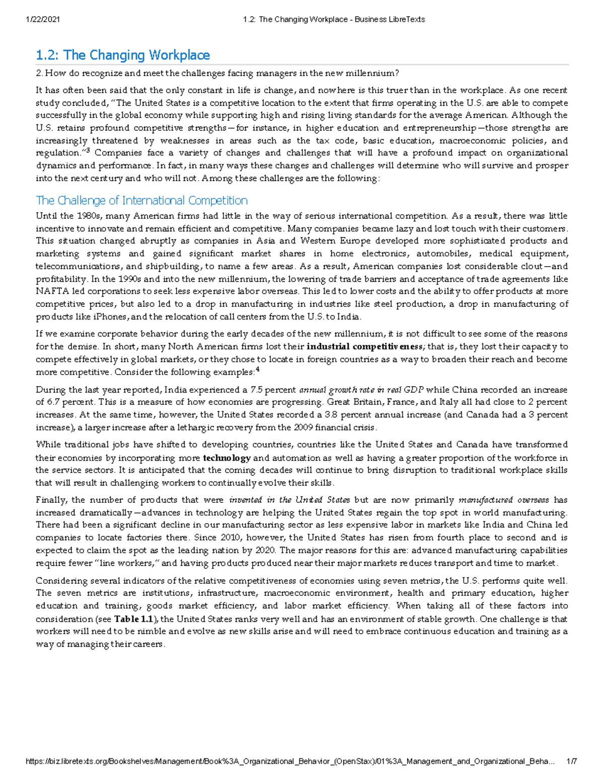 1.2 The Changing Workplace Business Libre Texts - 1: The Changing ...