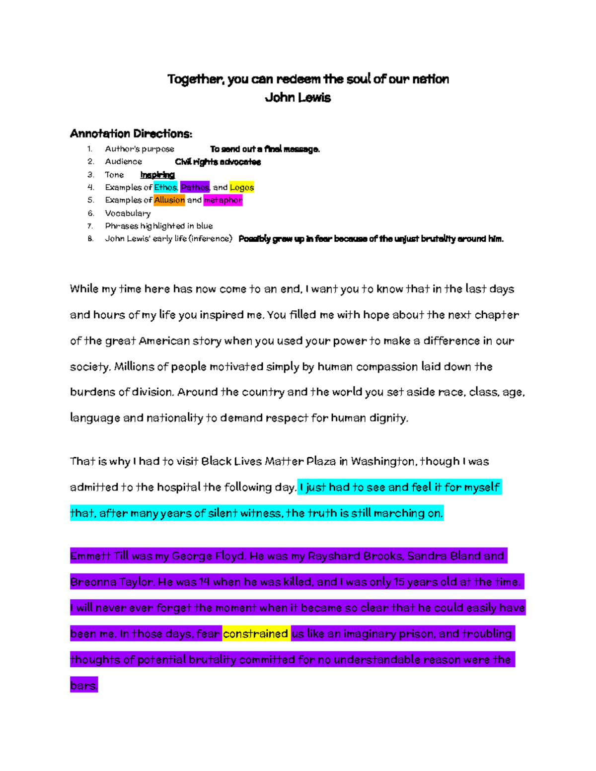 Together, you can redeem the soul of our nation - Author’s purpose To ...