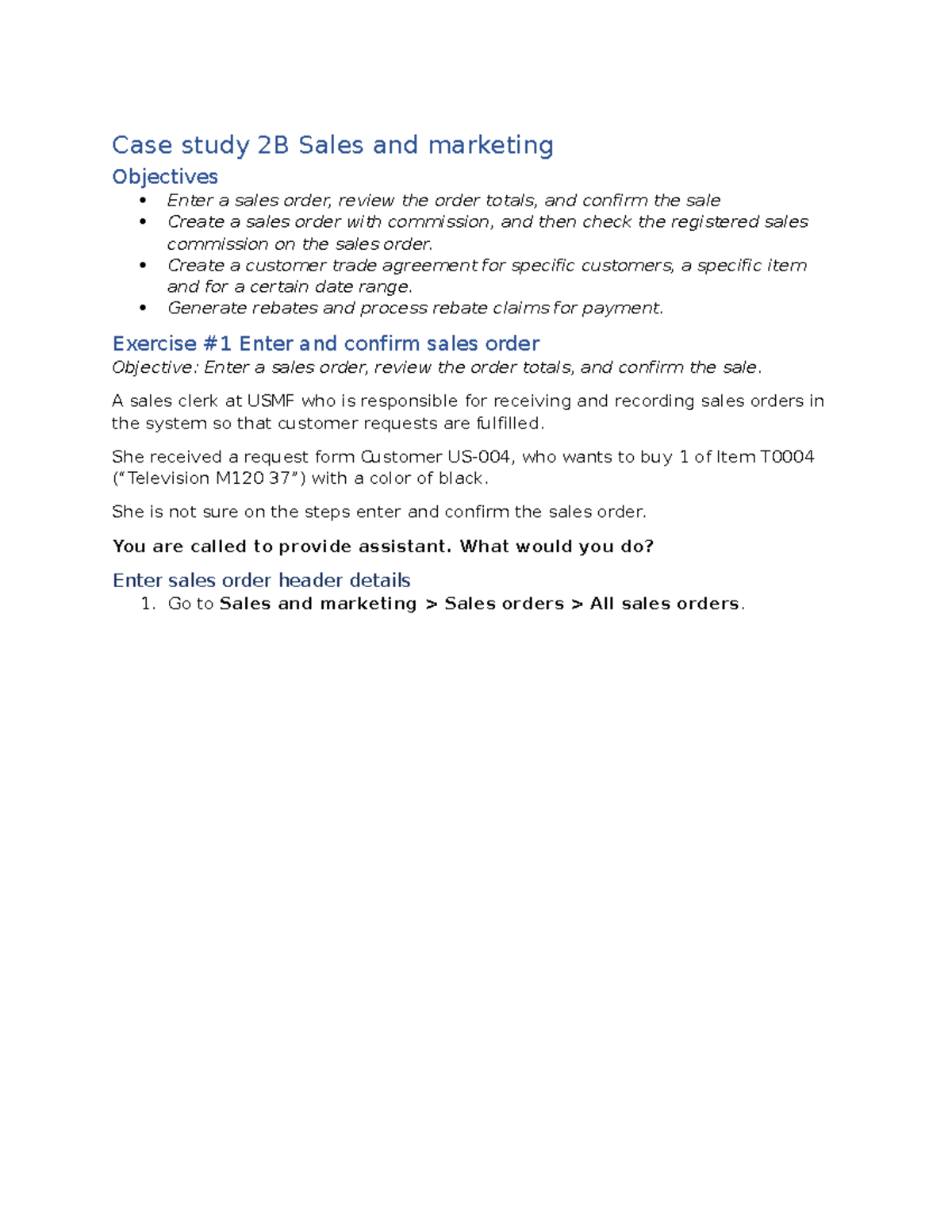 Assignment 5-6 - Supply chain technology ms 365 - Case study 2B Sales ...