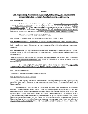 Module 1 DWM - Data mining We live in a world where vast amounts of data are collected daily ...