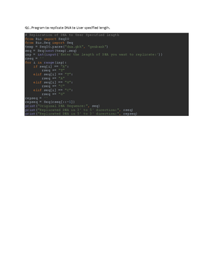 Bioinformatics Assignment 02 - ASSIGNMENT: 02 NAME: EEMAN SOOMRO REG NO: SP21-BSI- SUBJECT ...