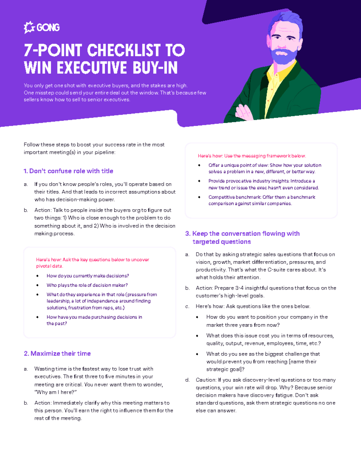 7-pt-checklist to win execs - Here’s how: Ask the key questions below ...