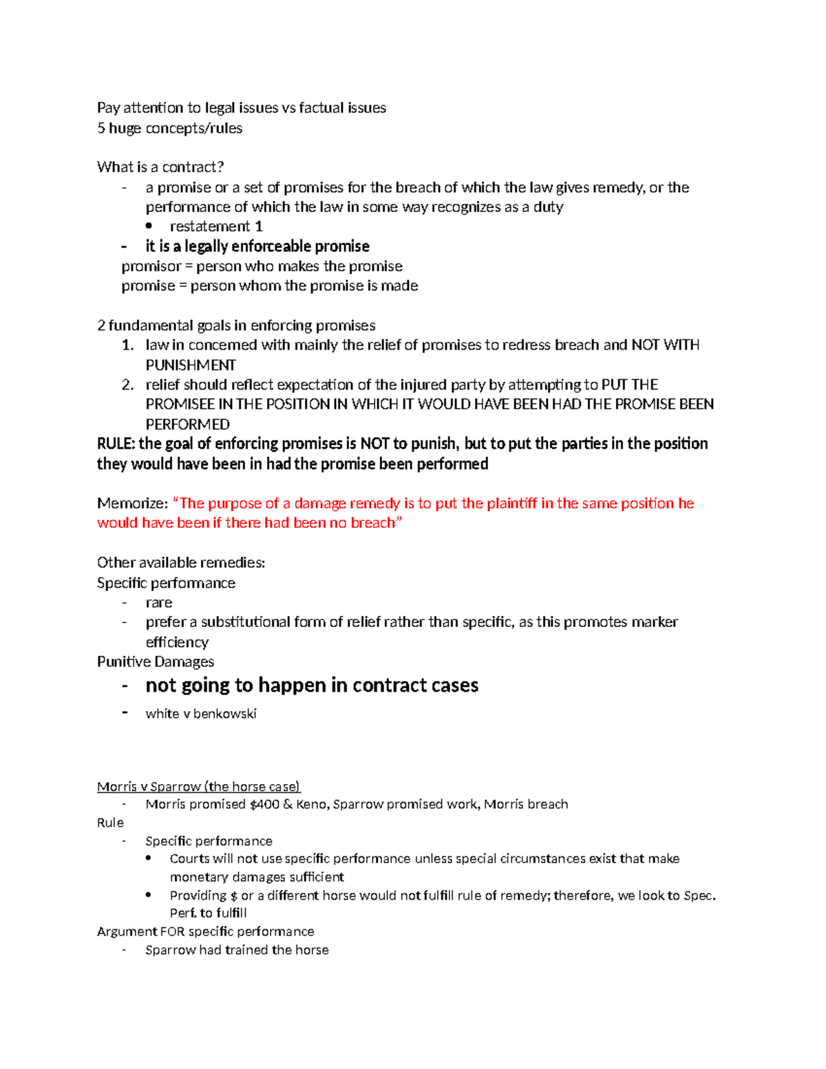 Contracts Tutoring - Pay attention to legal issues vs factual issues 5 ...