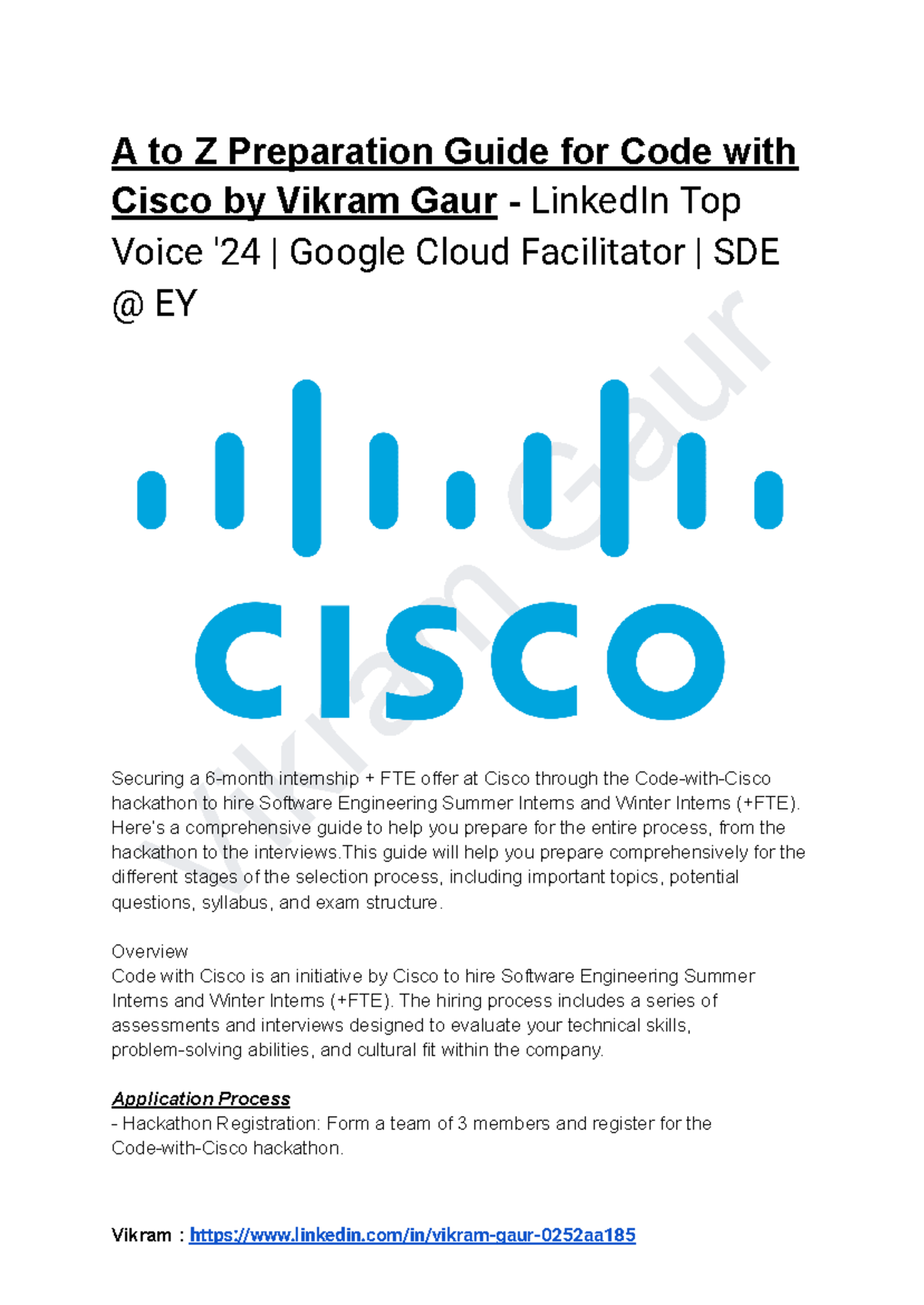 A to Z Preparation Guide for Code with Cisco by Vikram - Here’s a ...