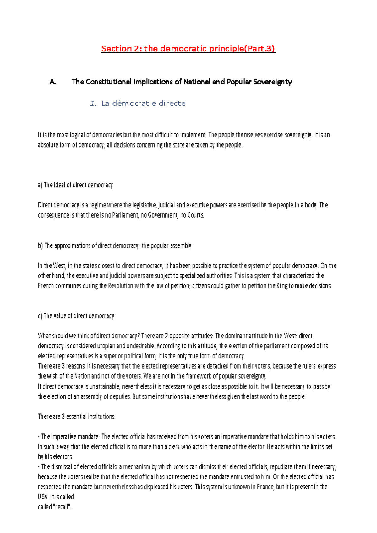 Chapter 3 Section 2 Part.3 - Section 2 : the democratic principle(Part ...