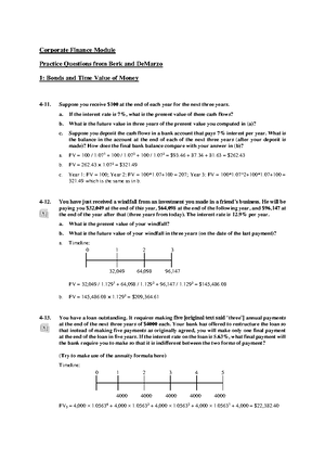Sample/practice exam 2020, questions and answers - Corporate Finance Sample Exam Questions with ...