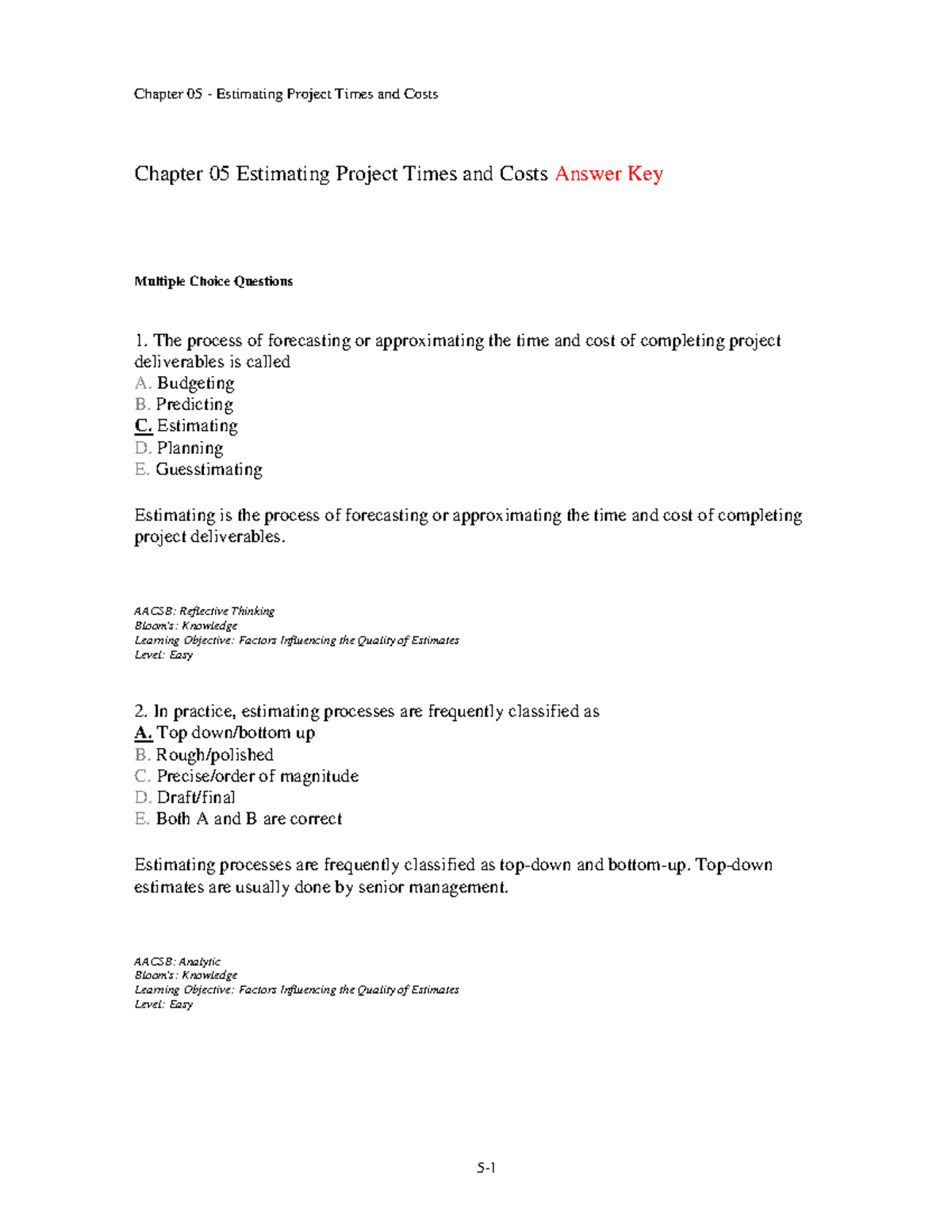 Inbound 5987707750780313718 - Chapter 05 Estimating Project Times and ...