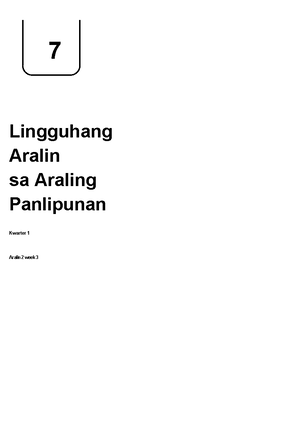 Q1 LE AP 7 Lesson 5 Week 5 - ksmkjdxbh - 7 Modelong Banghay-Aralin sa Araling Panlipunan Week 5 ...