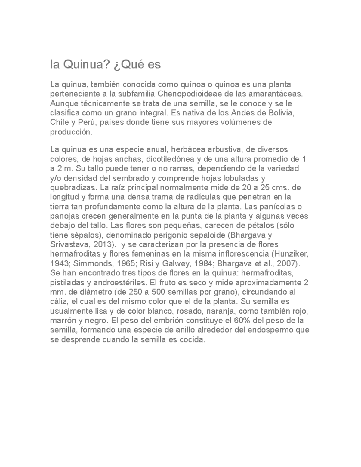 La Quinua - queda - la Quinua? ¿Qué es La quinua, también conocida como ...