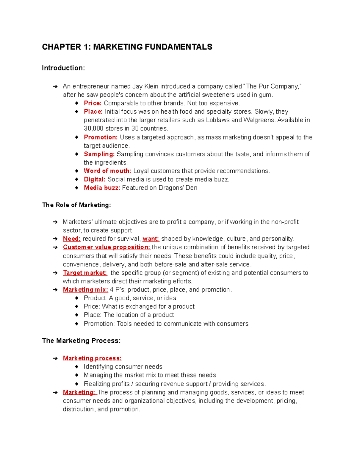 Chapter 1: Marketing Fundamentals - CHAPTER 1: MARKETING FUNDAMENTALS ...
