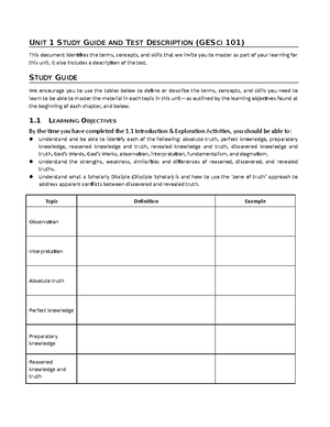 Midterm Field to Table Study Guide - Completed - GESCI 110 - BYU-Idaho - Studocu