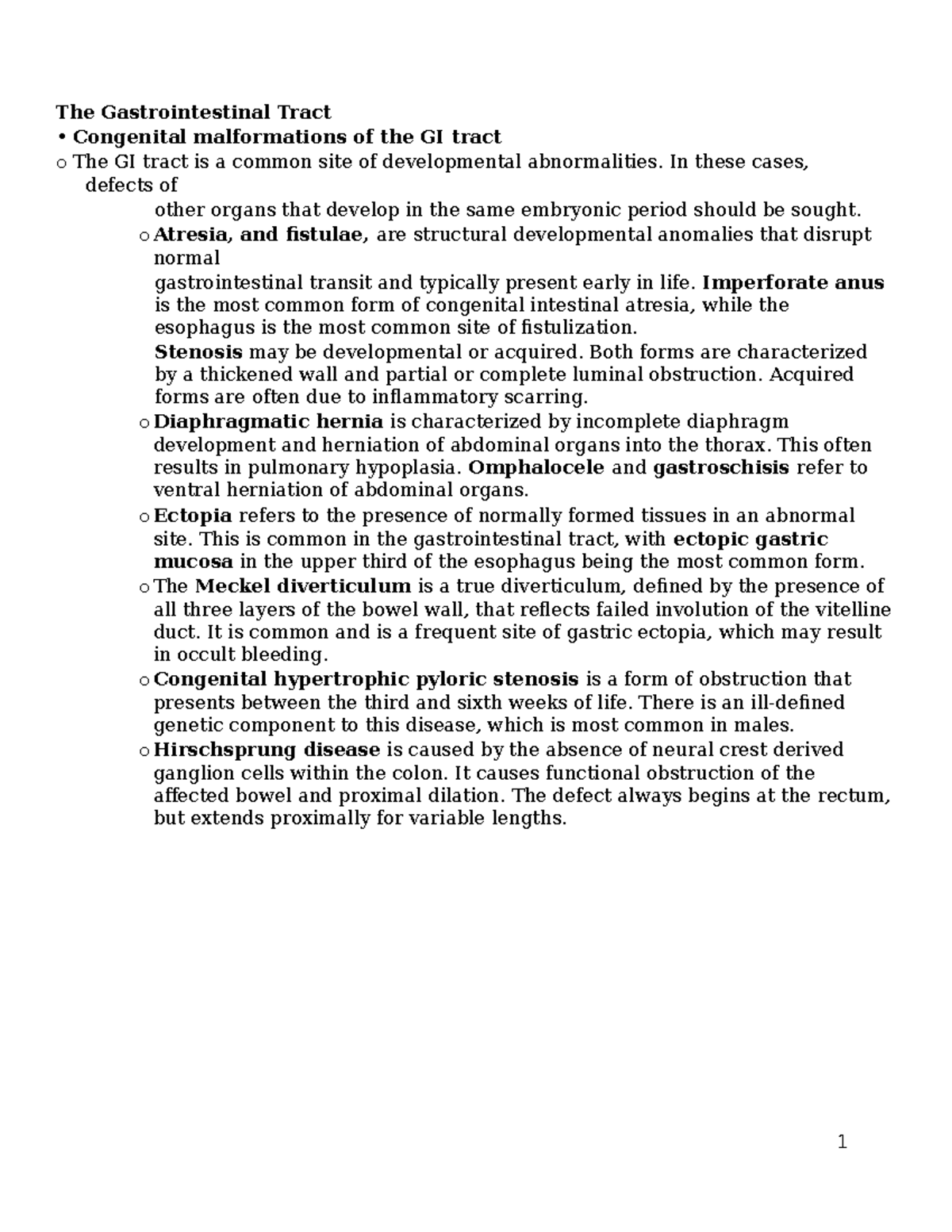 Gastrointestinal Tract - In these cases, defects of other organs that ...