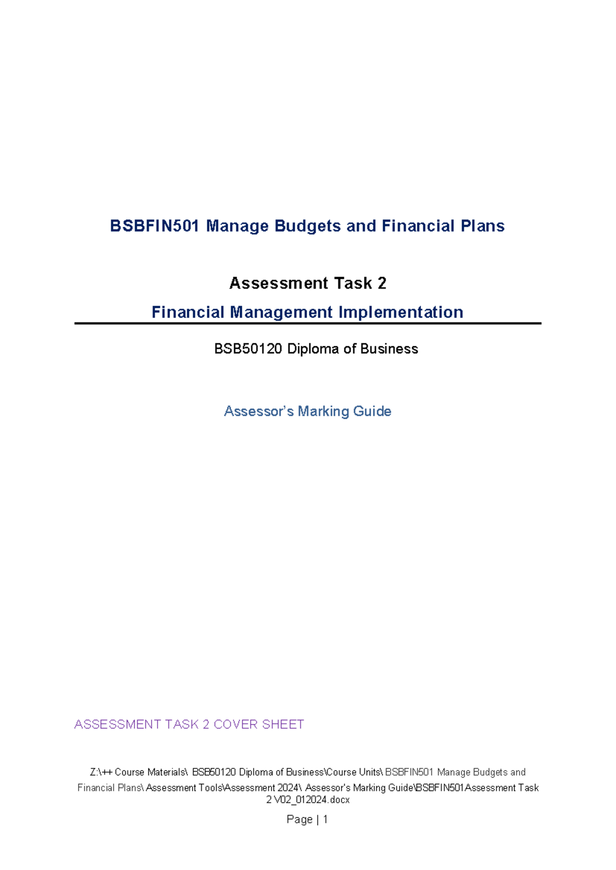 Bsbfin 501-task 2 - Manage Business Resources- assessment task 2 ...