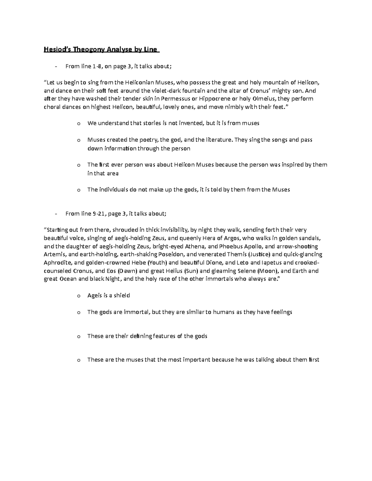 Hesiod’s Theogony Analyse by Line - Hesiod’s Theogony Analyse by Line ...