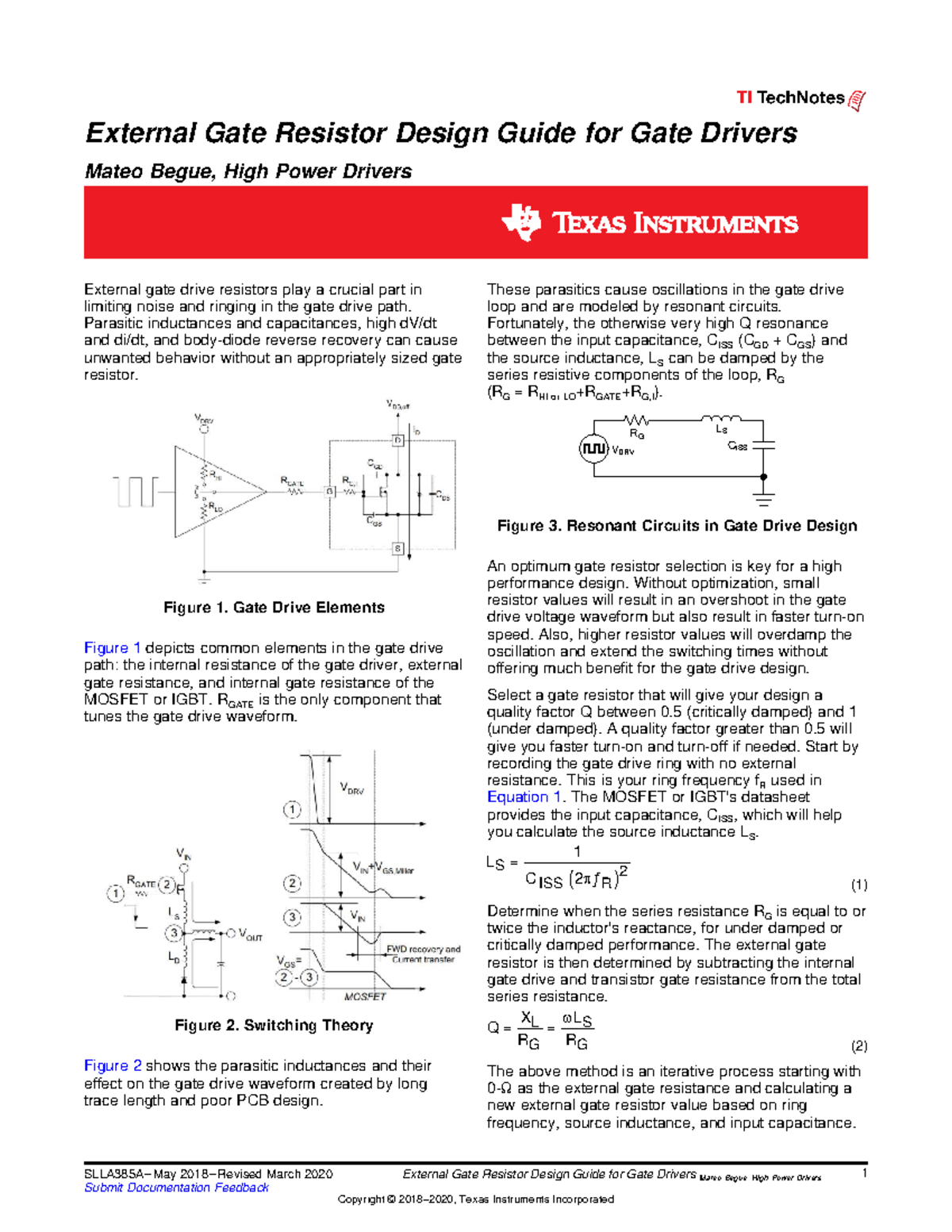 External Gate Resistor Design Guide for Gate Drivers - L S G G X L Q R ...