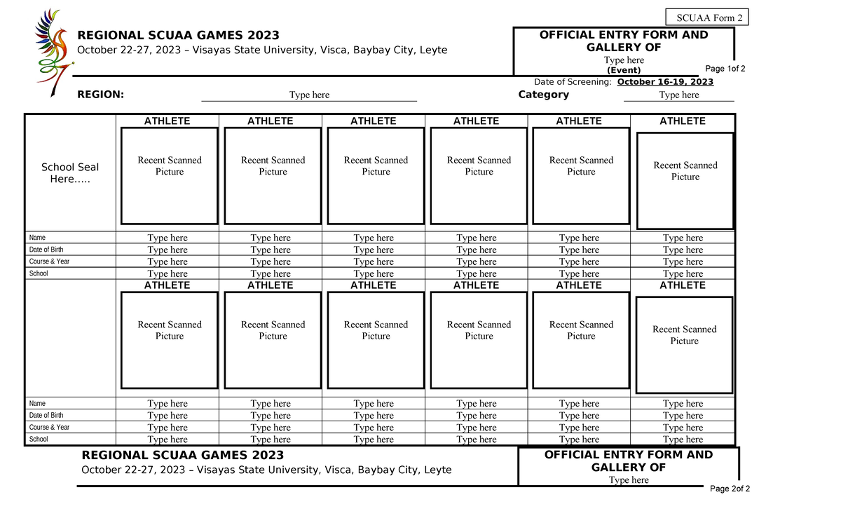 Form 2 Gallery 2 - niji - Recent Scanned Picture REGIONAL SCUAA GAMES ...