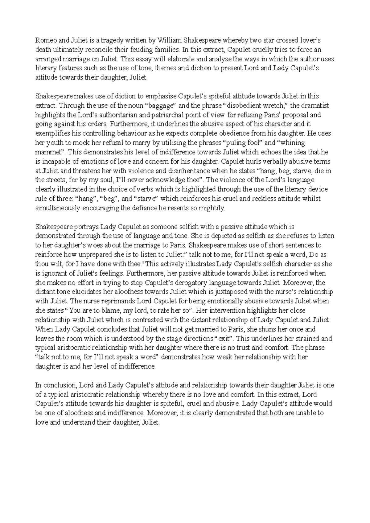 ENGLISH analysis Romeo and Juliet - Romeo and Juliet is a tragedy ...