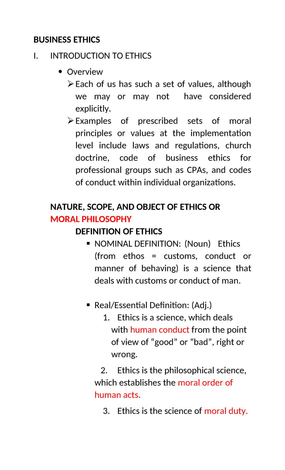 Business Ethics Update October 20, 2022 - BUSINESS ETHICS I ...