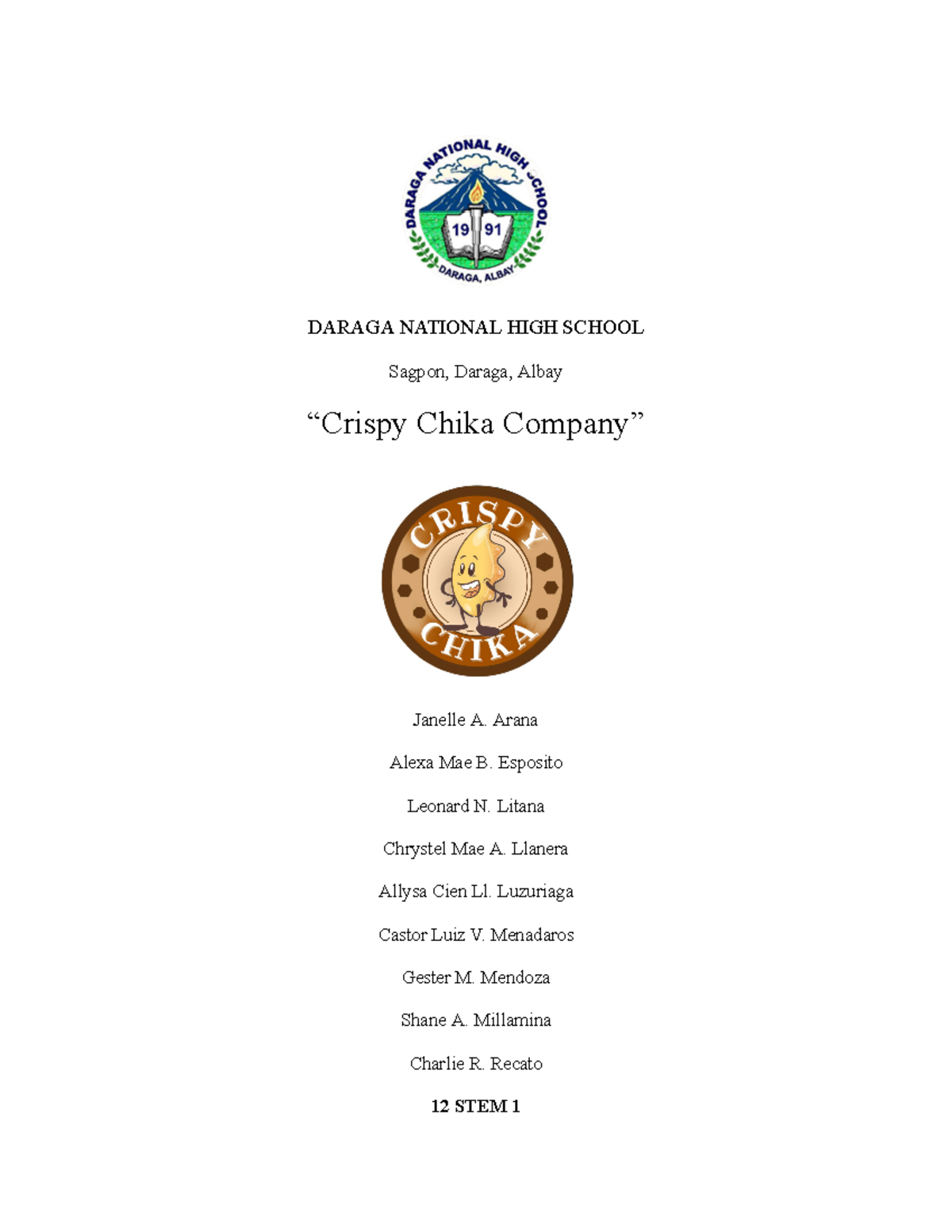 Entrep Introduction Paper - DARAGA NATIONAL HIGH SCHOOL Sagpon, Daraga ...