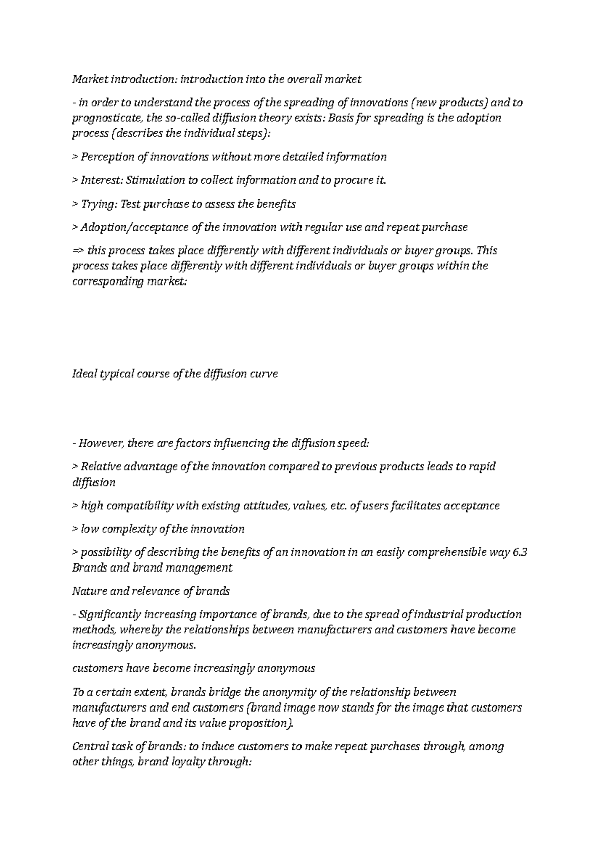 Market introduction - Lecture notes in mkt - Market introduction ...