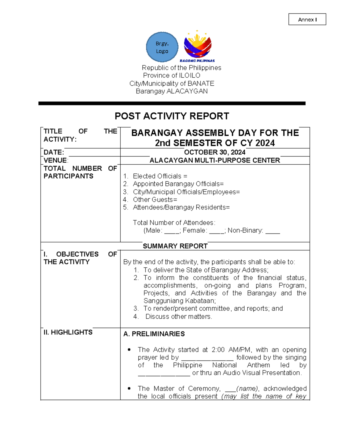 Annex-I-Post-Activity-Report-Template-1 - Republic of the Philippines ...