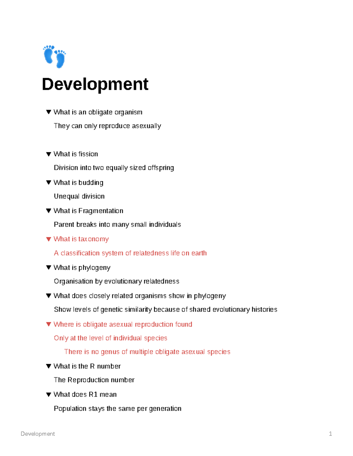 Development - Lecture notes 2 - BIOL1001 - Studocu