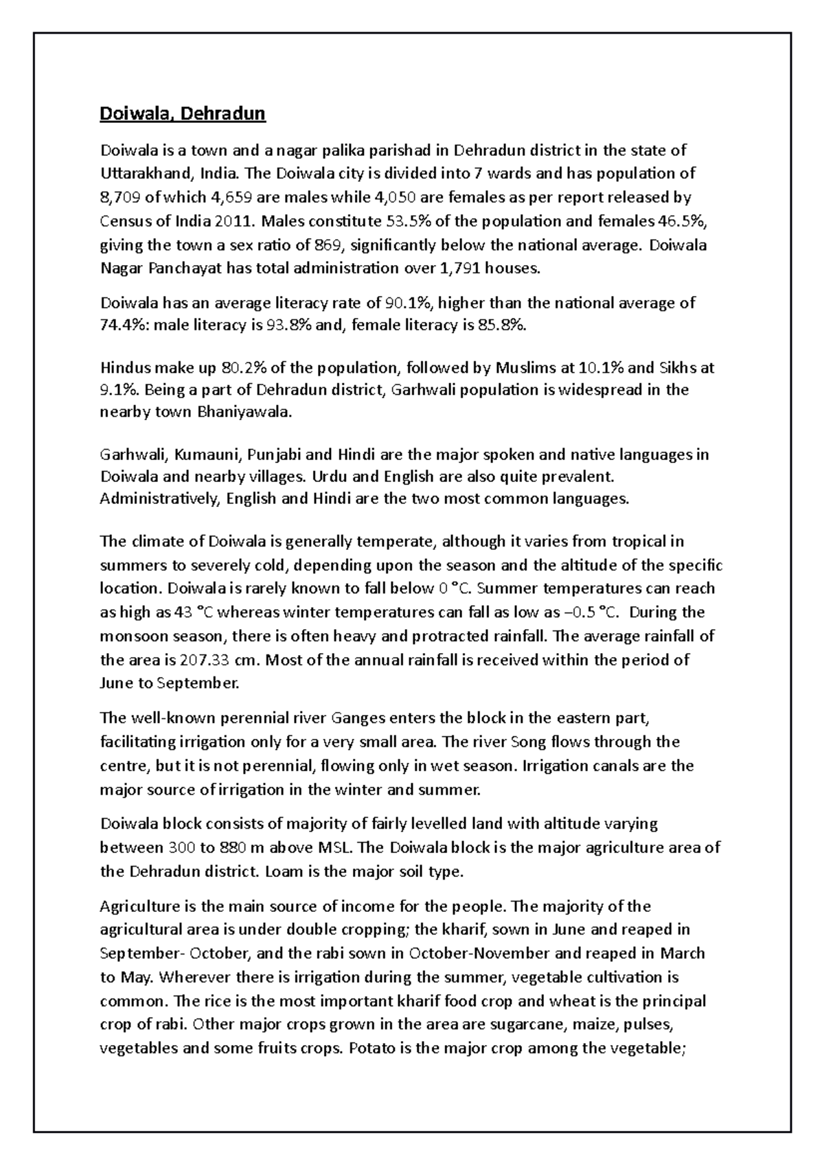 Doiwala, Dehradun, Uttarakhand - Doiwala, Dehradun Doiwala is a town ...