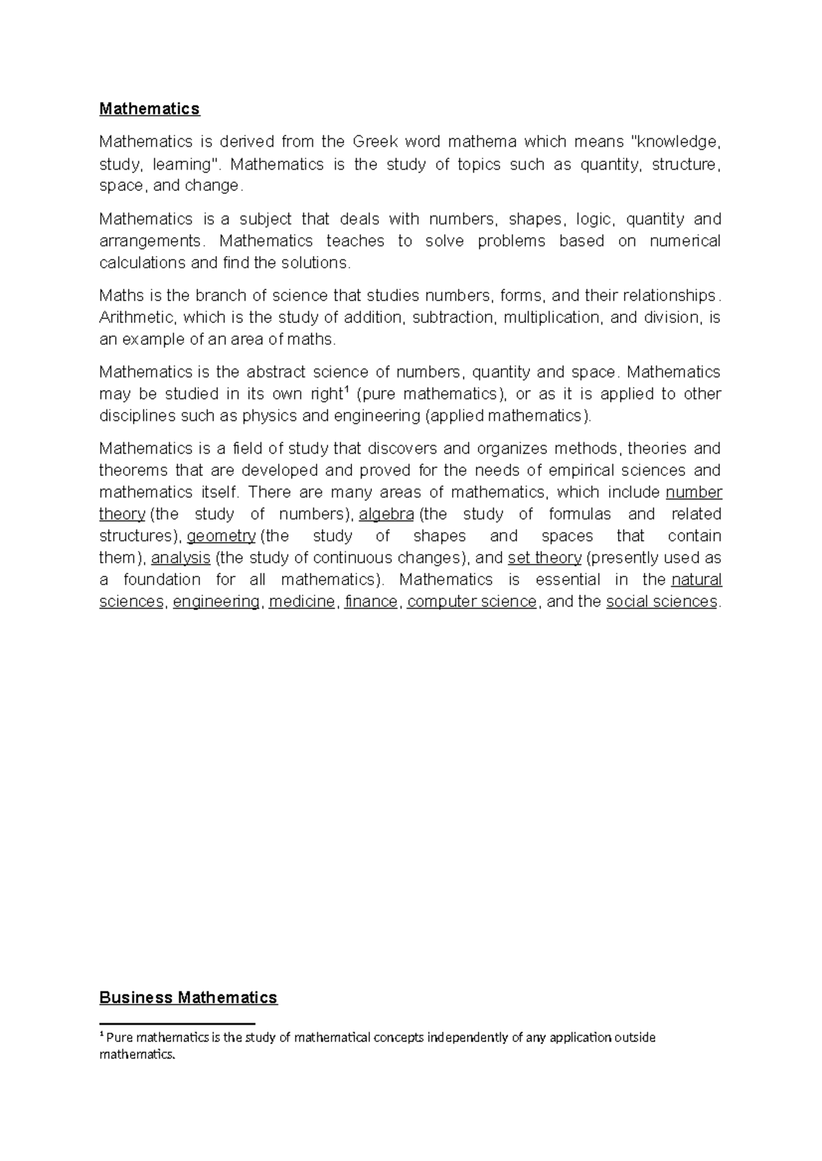 Mathematics - plz give me access - Mathematics Mathematics is derived ...