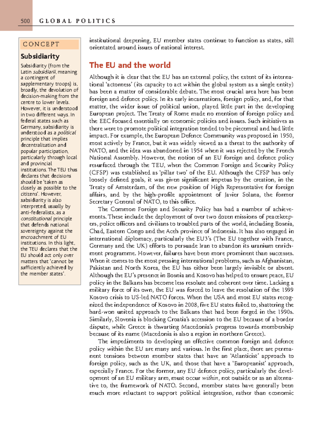 Global Politics-263 - n/a - institutional deepening, EU member states ...