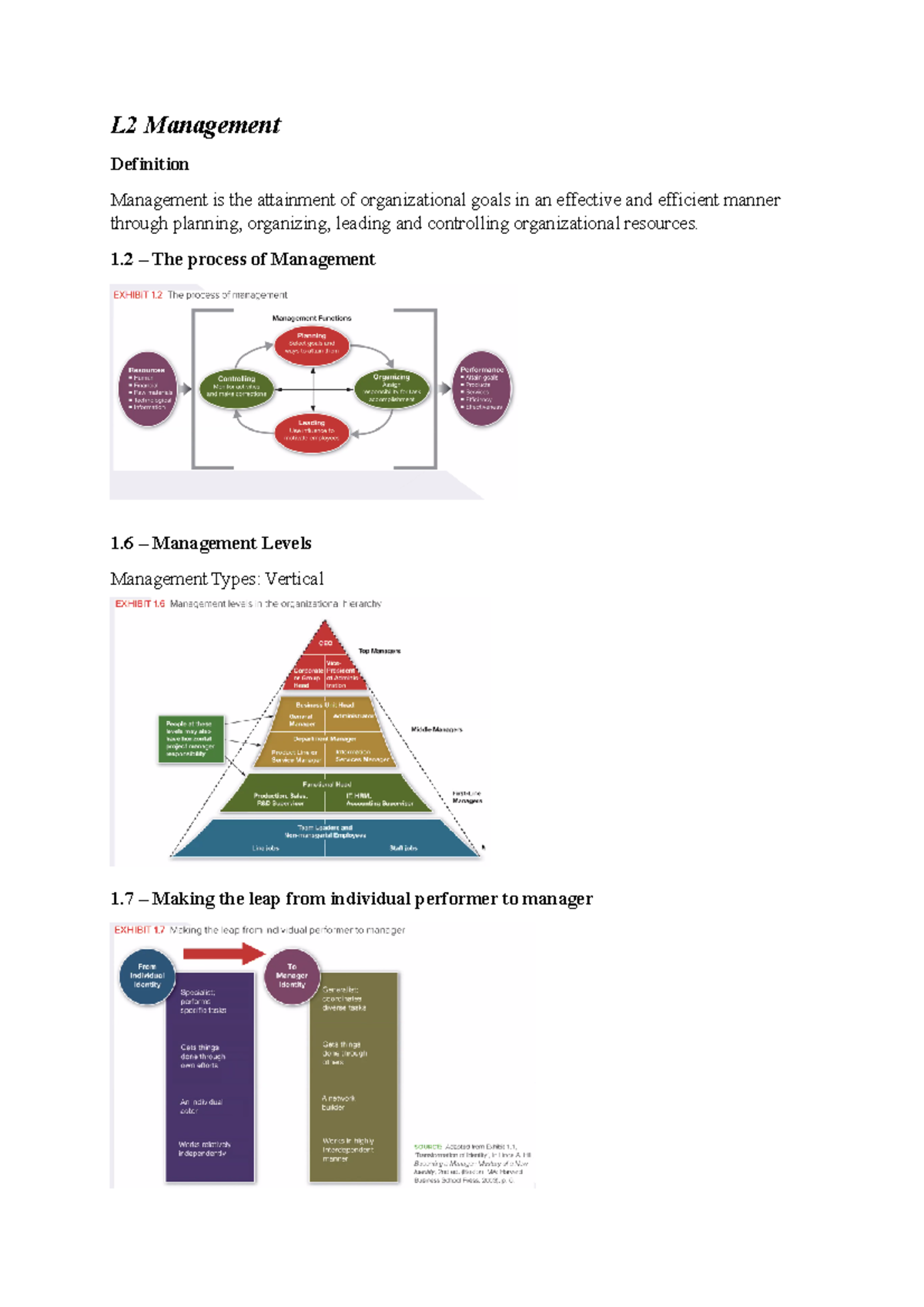 L2 Management - föreläsningsanteckningar 2 - L2 Management Definition ...