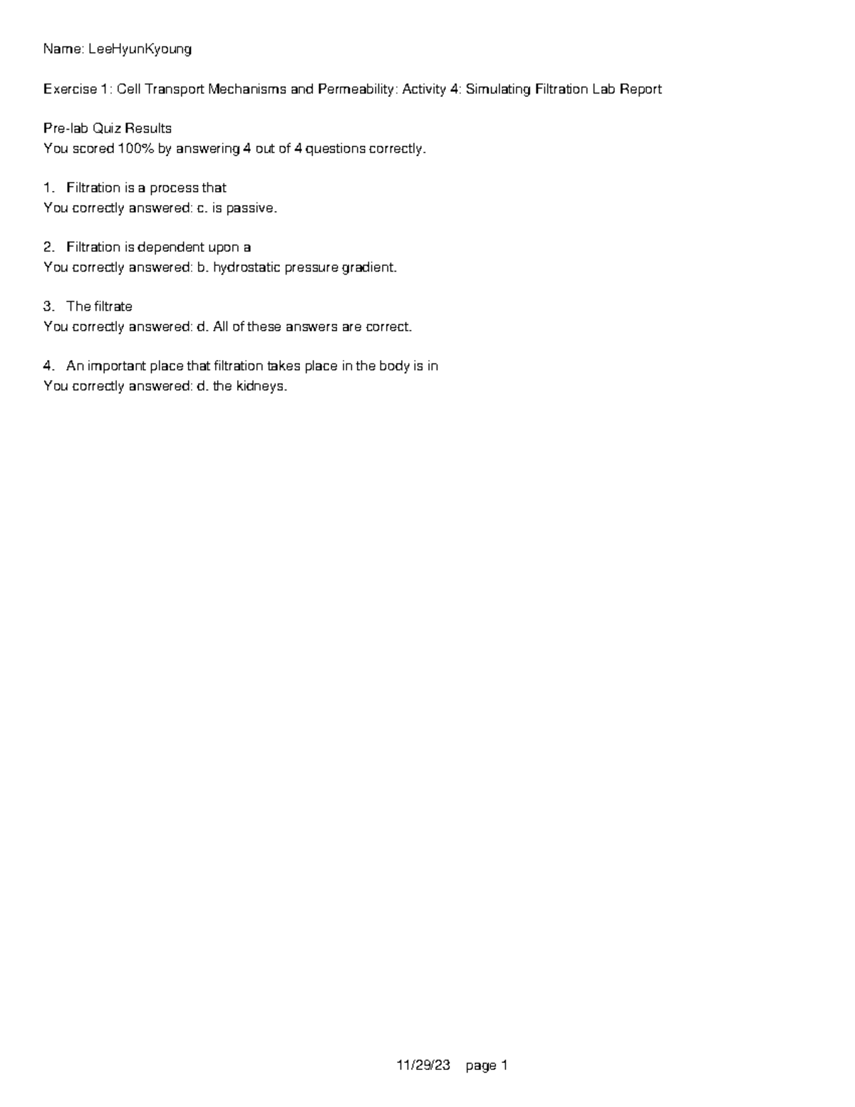 Physioex-activity 4 - general lab assignment(for physio ex 9.1) - Name ...