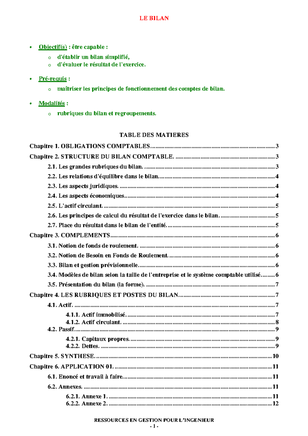 LE Bilan Explication Methodique - RESSOURCES EN GESTION POUR L ...