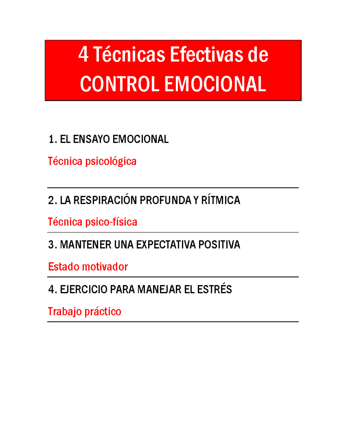 4 tecnicas de control emocional - 4 Técnicas Efectivas de CONTROL ...