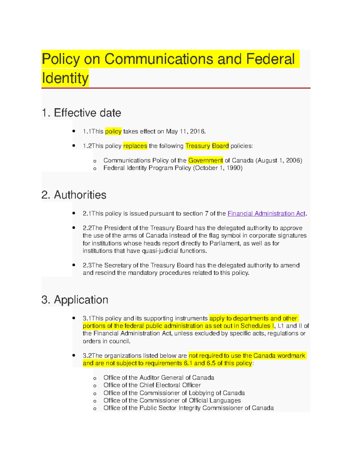 Comm 455 Chapter 1 Part C - Policy on Communications and Federal ...