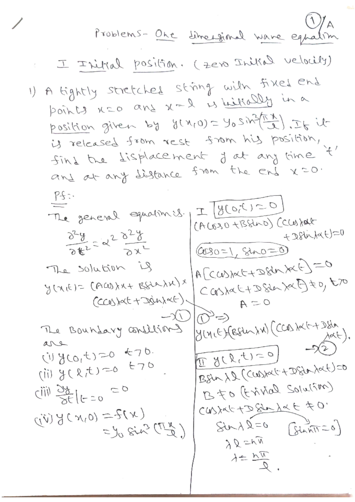 WAVE Equation 1 - Transforms And Boundary Value Problems - Studocu
