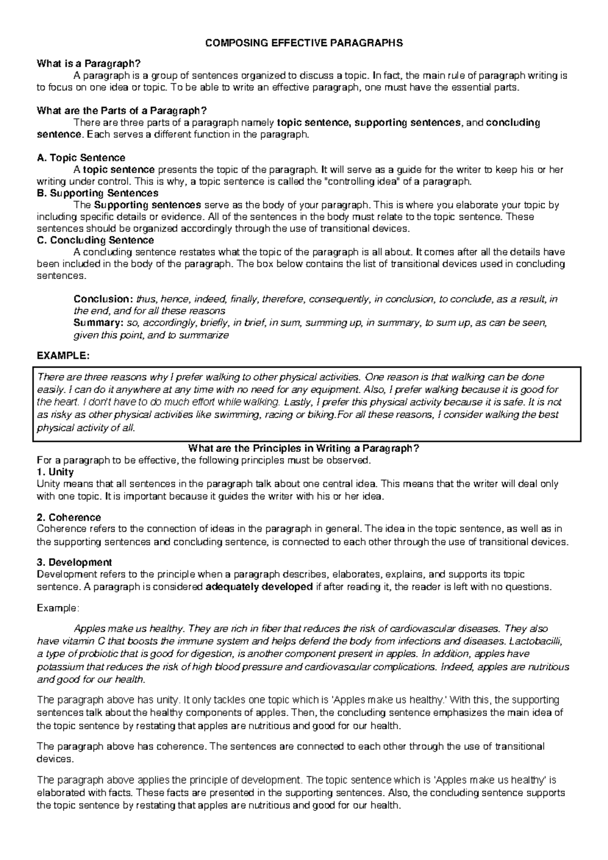 Composing Effective Paragraphs - COMPOSING EFFECTIVE PARAGRAPHS What is ...