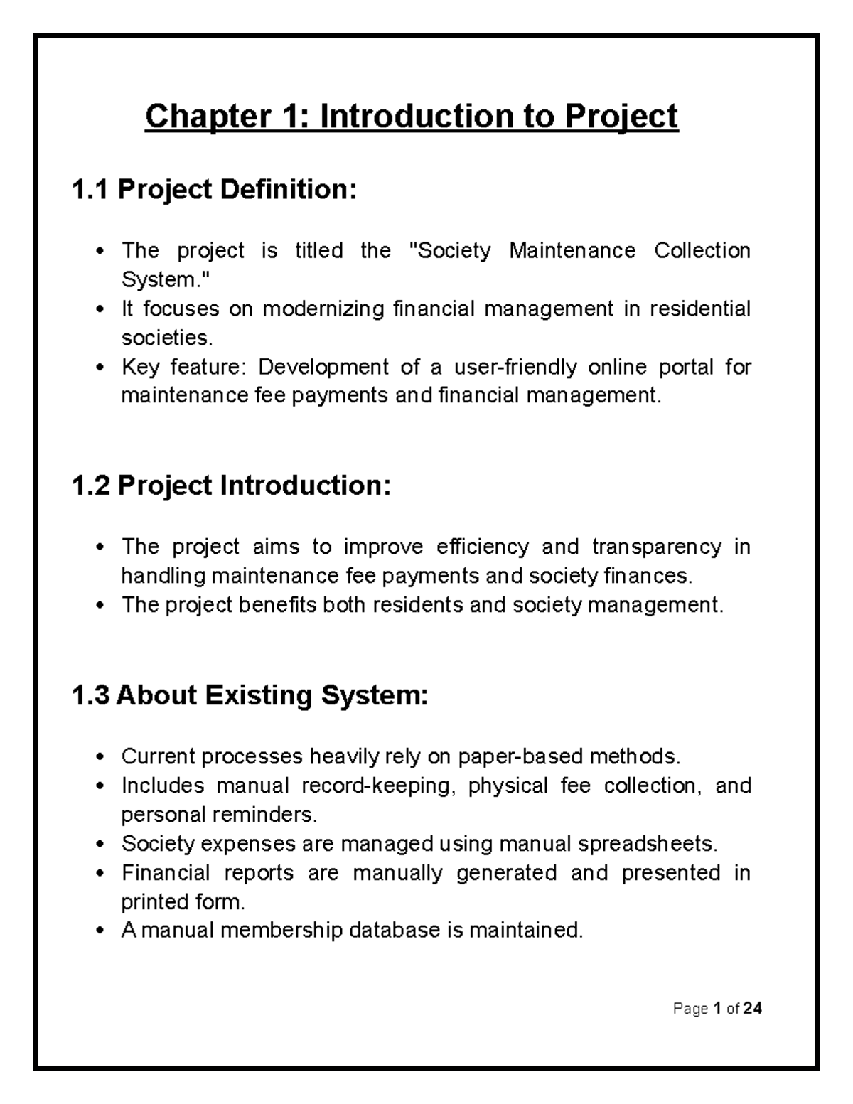 New Microsoft Word Document - Chapter 1: Introduction to Project 1 ...