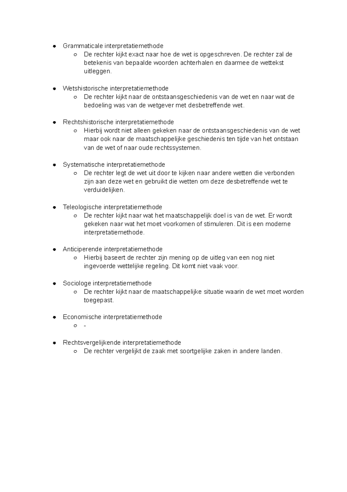 Interpretatiemethoden - Grammaticale interpretatiemethode De rechter ...